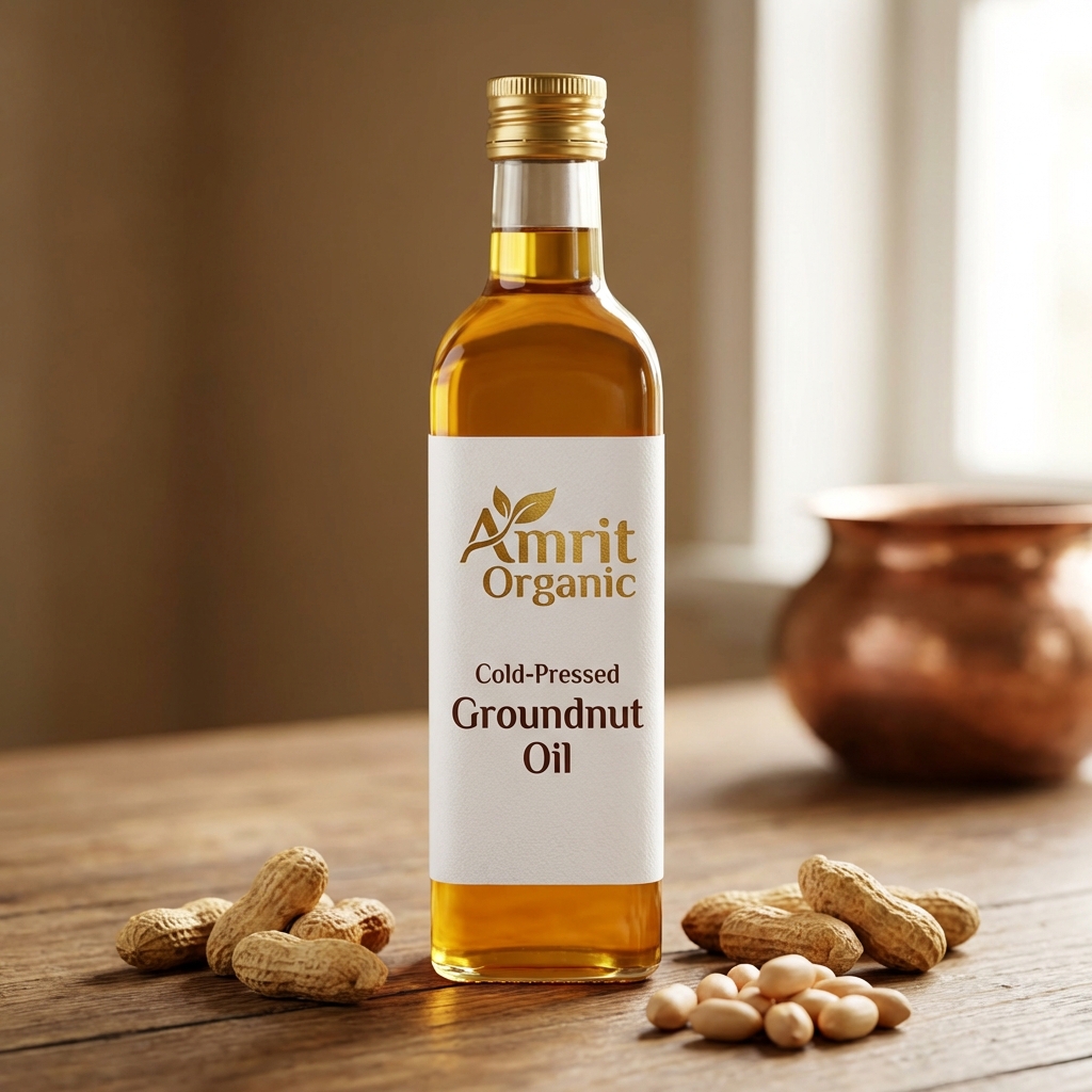 Amrit Organic Groundnut Oil - 1 L | Amrit Milk Organic | Amrit Milk Organic