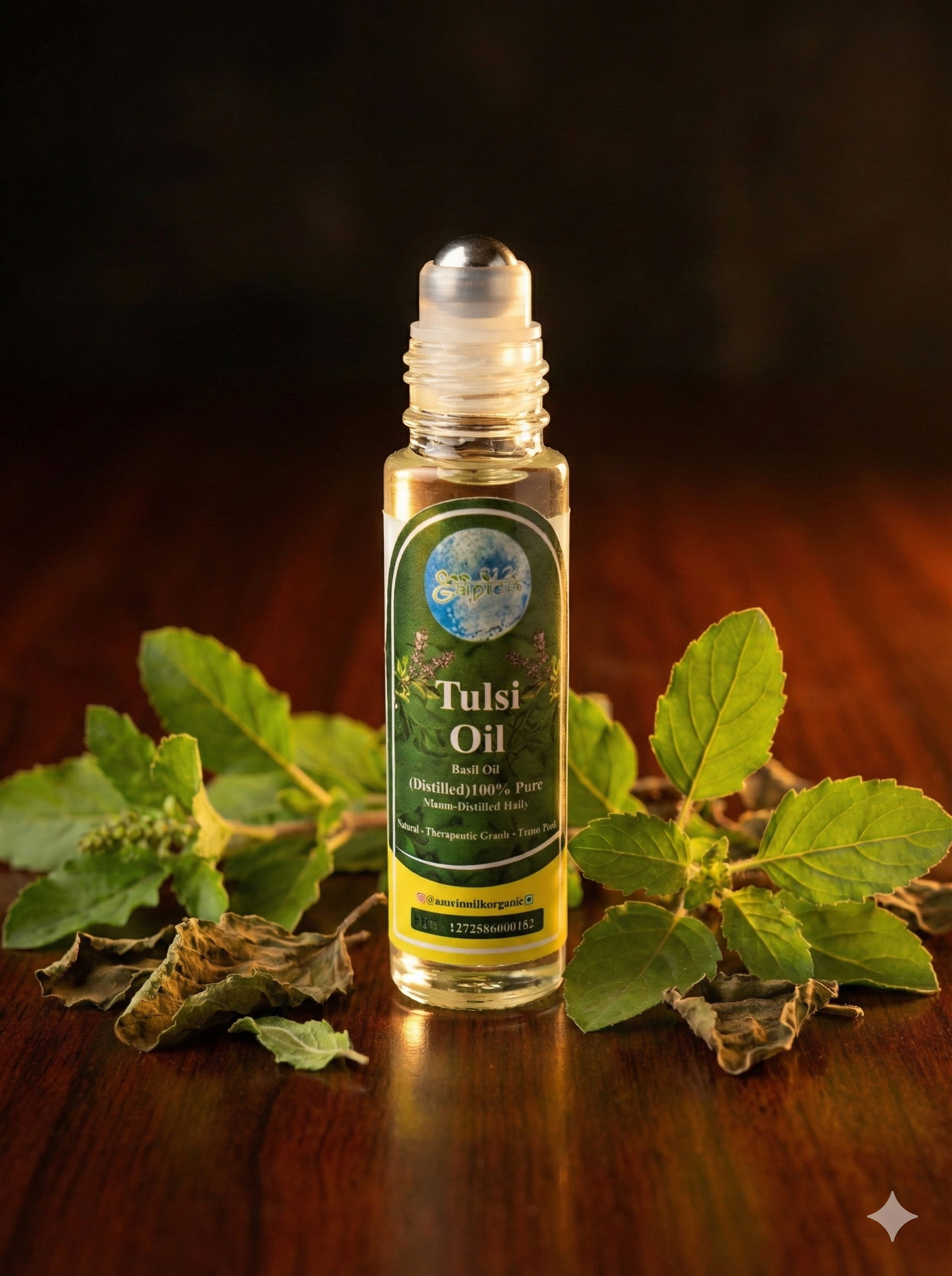 Amrit Organic Tulsi Oil - 10 ml | Amrit Milk Organic | Amrit Milk Organic
